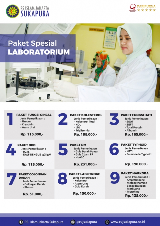 RSIJ Sukapura - Paket Spesial Laboratorium RS Islam Jakarta Sukapura